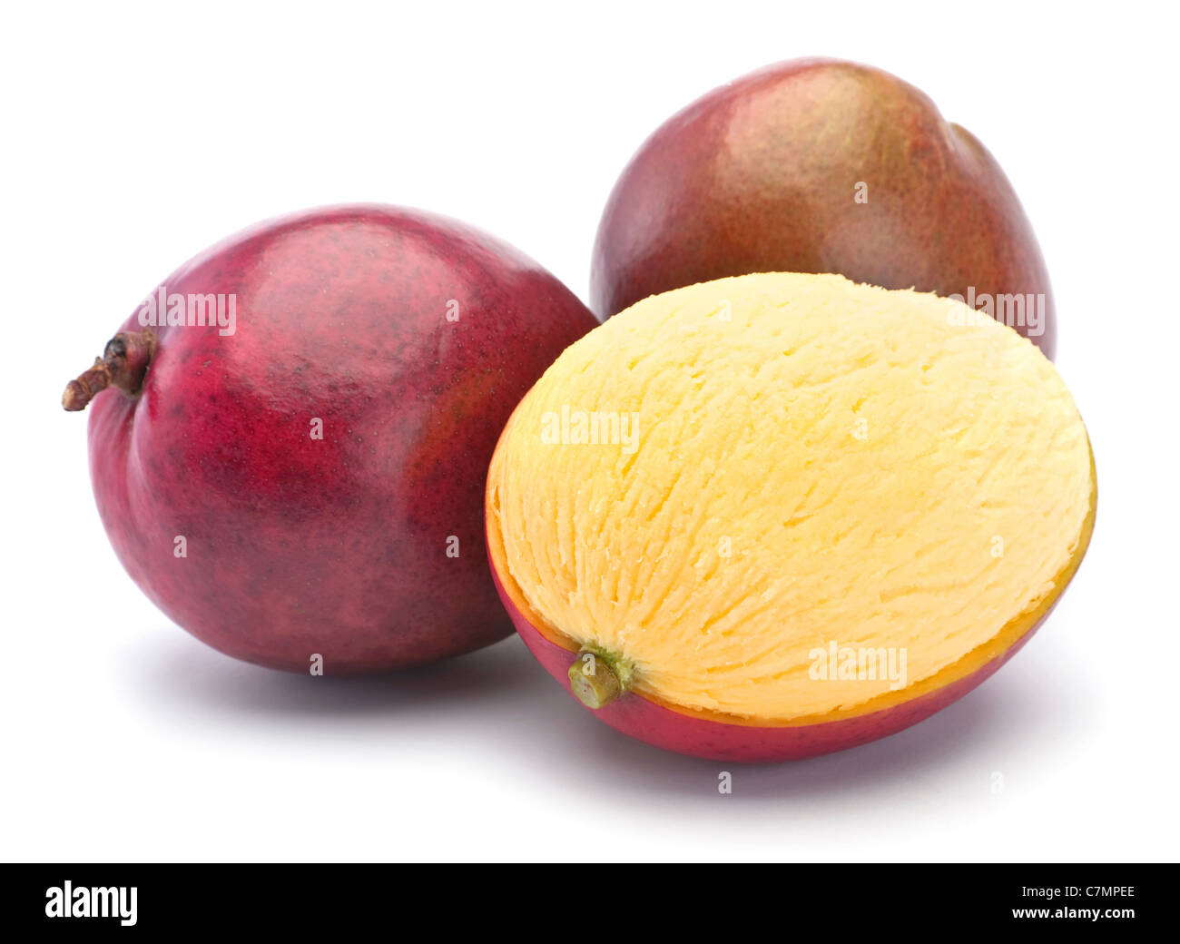 Tropical fruit ripe mango isolated on white background Stock Photo - Alamy