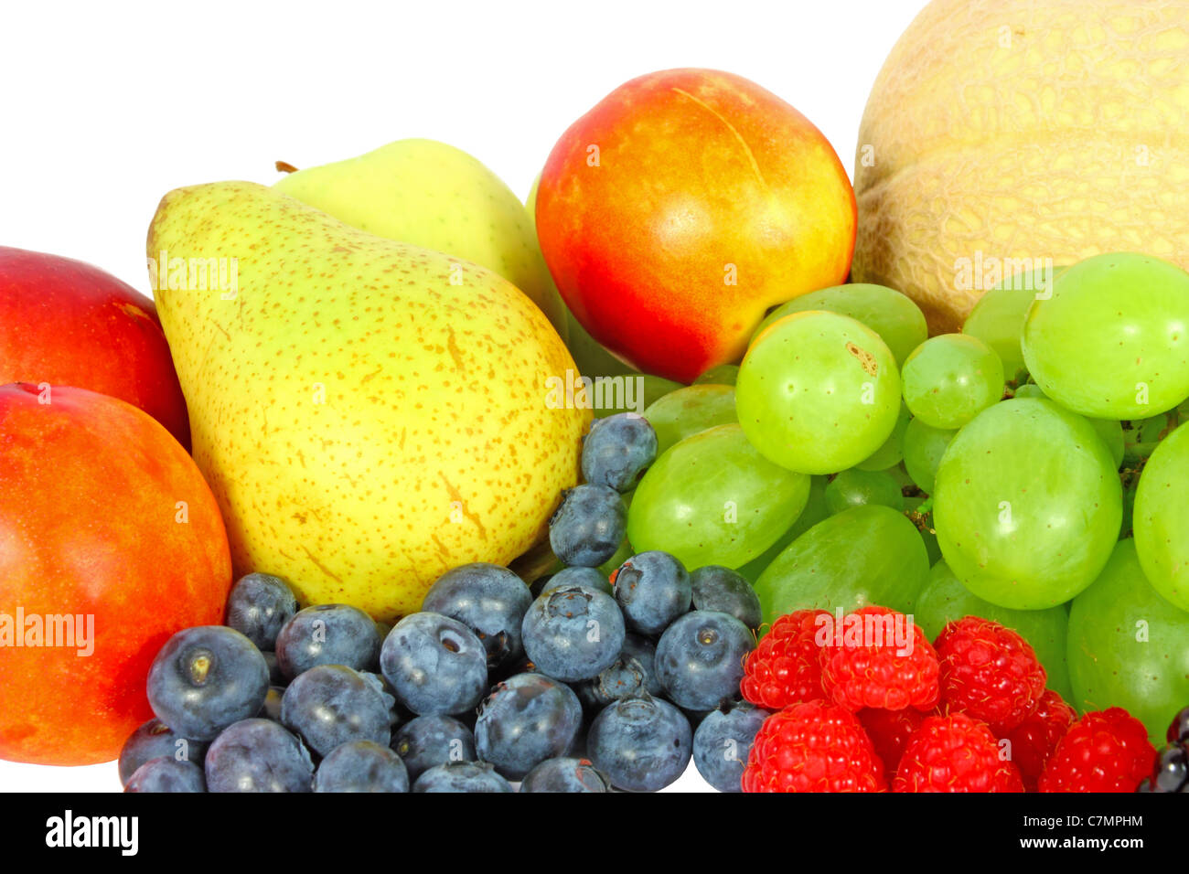 Mix of juicy fruit isolated on white Stock Photo - Alamy