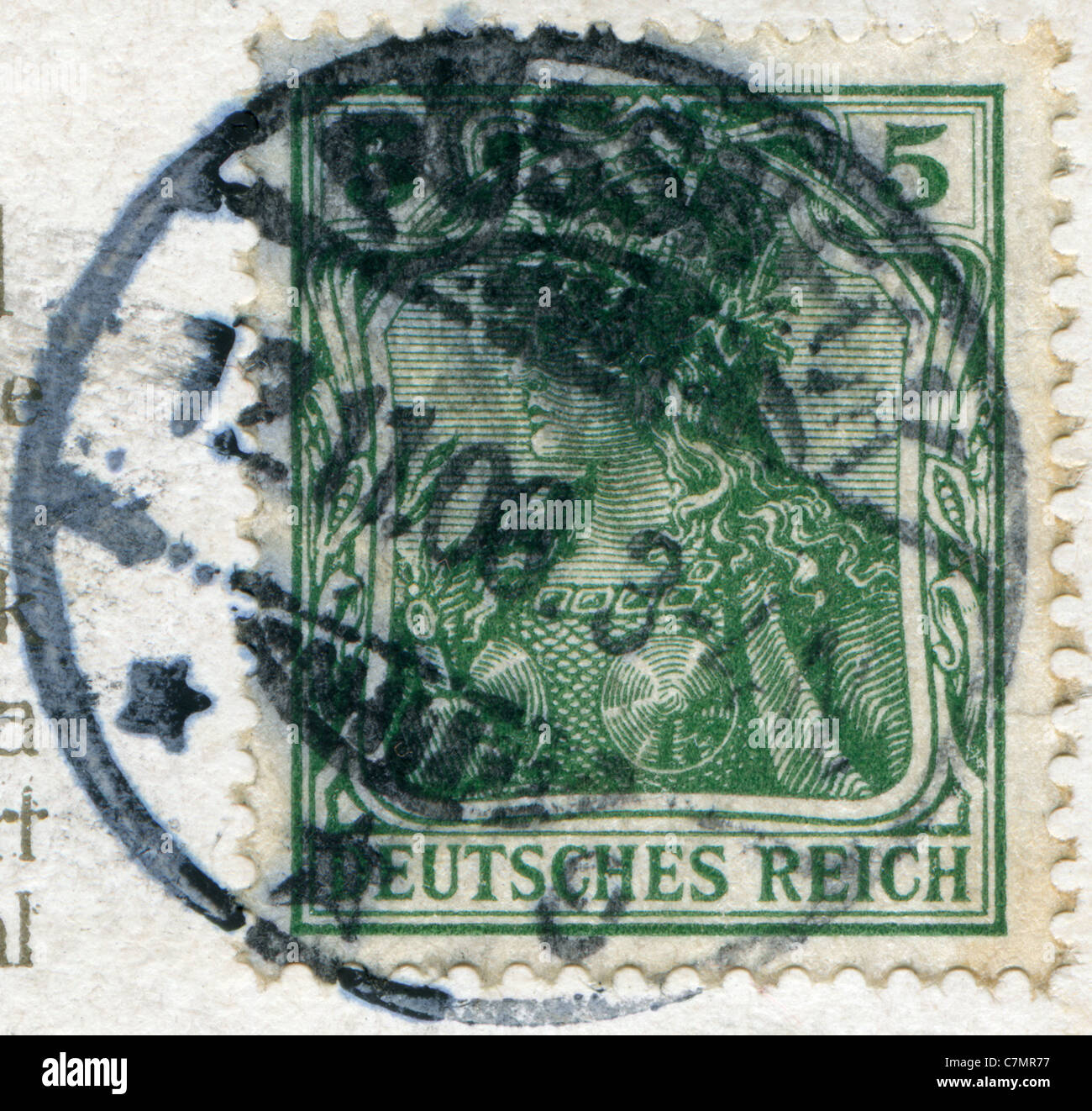 GERMANY - 1905: A stamp printed in the German Empire, is shown allegory ...