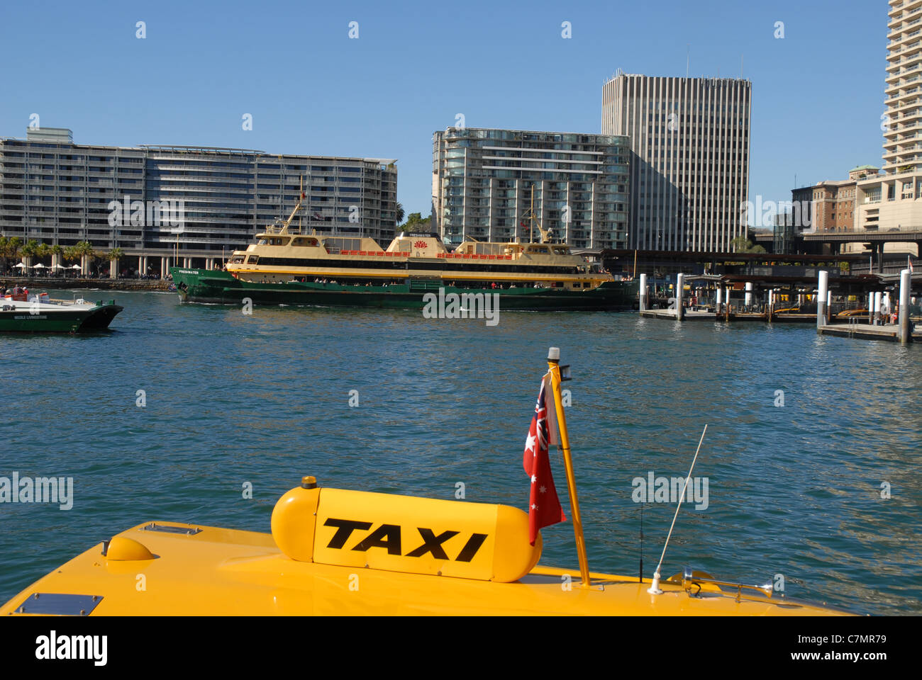 water taxi & ferries at Circular Quay, Sydney, NSW, Australia Stock ...