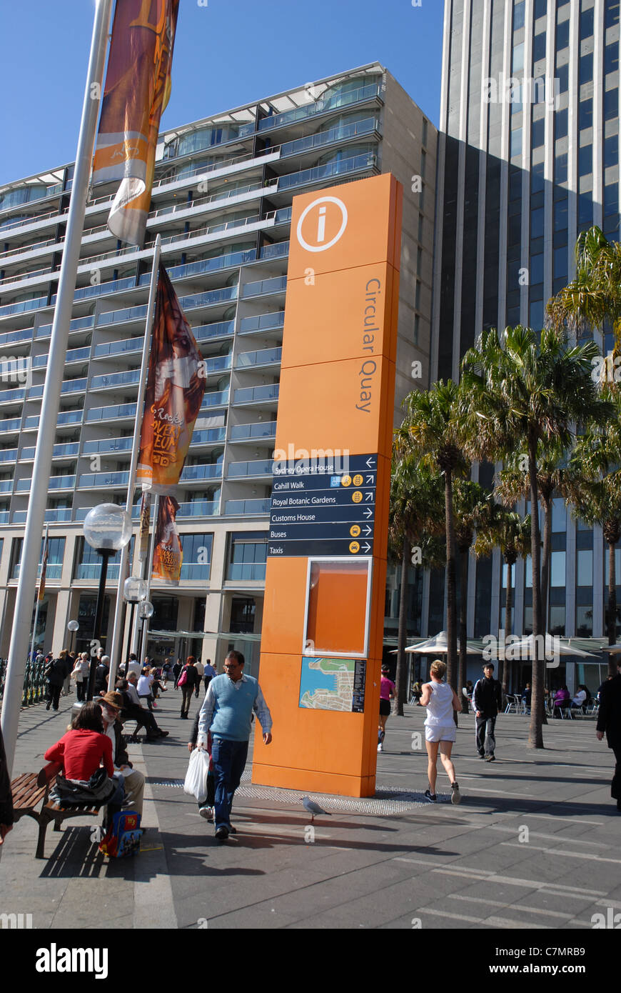 Information sign board, Circular Quay, Sydney, NSW, Australia Stock ...