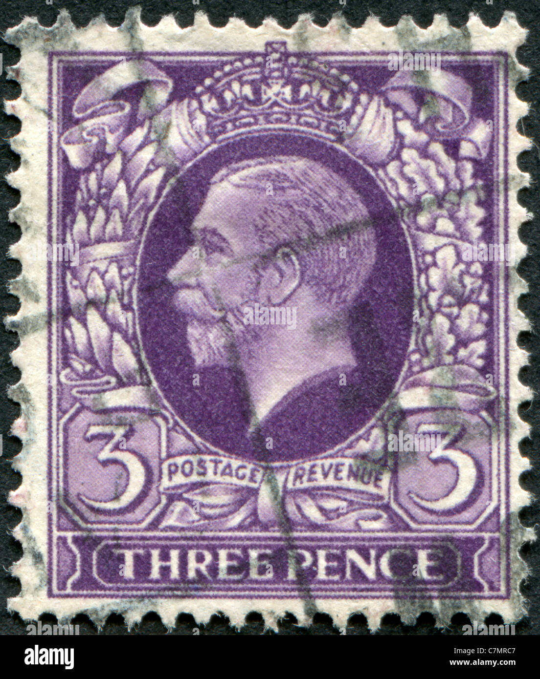 UNITED KINGDOM - 1935: A stamp printed in England, shows George V of ...