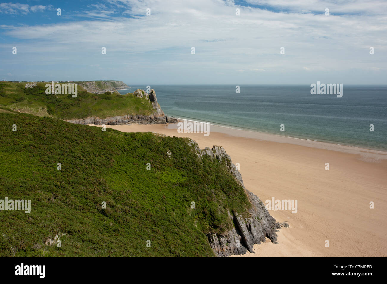 Deserted beach in Gower Peninsula springtime Stock Photo - Alamy