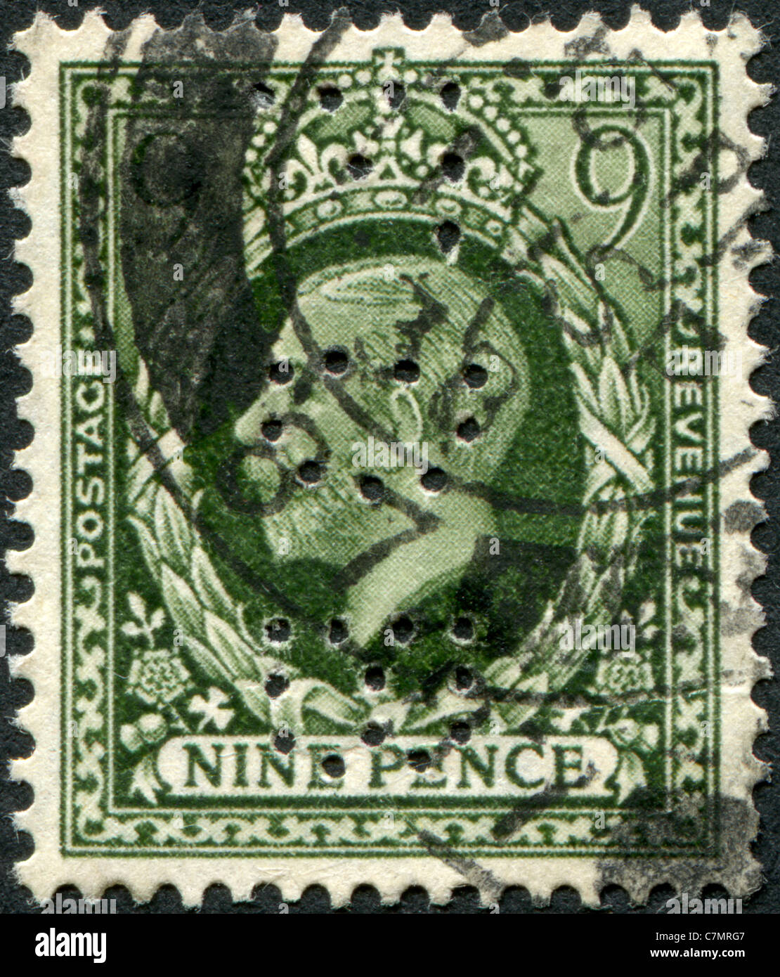UNITED KINGDOM - 1935: A stamp printed in England, shows George V of ...