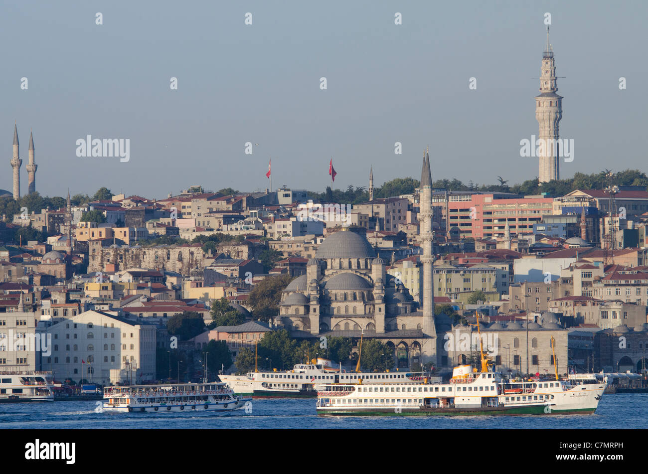 Turkey, Istanbul. Istanbul city skyline along the Bosphorus & Golden ...