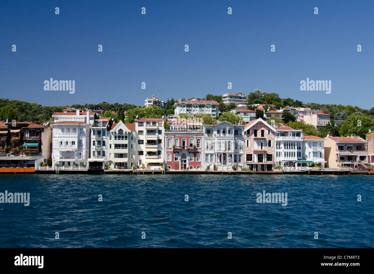 Turkey, Istanbul. Bosphorus, typical yalıs, luxurious homes Stock Photo ...