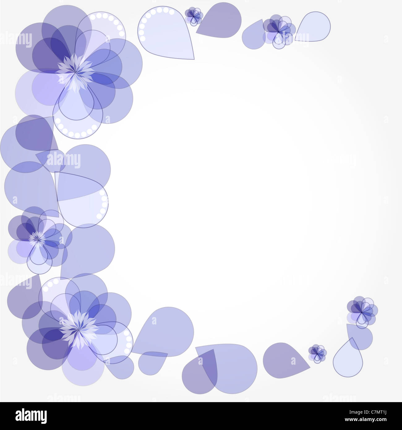Colorful frame made from flowers and leaves around edges, vector Stock ...