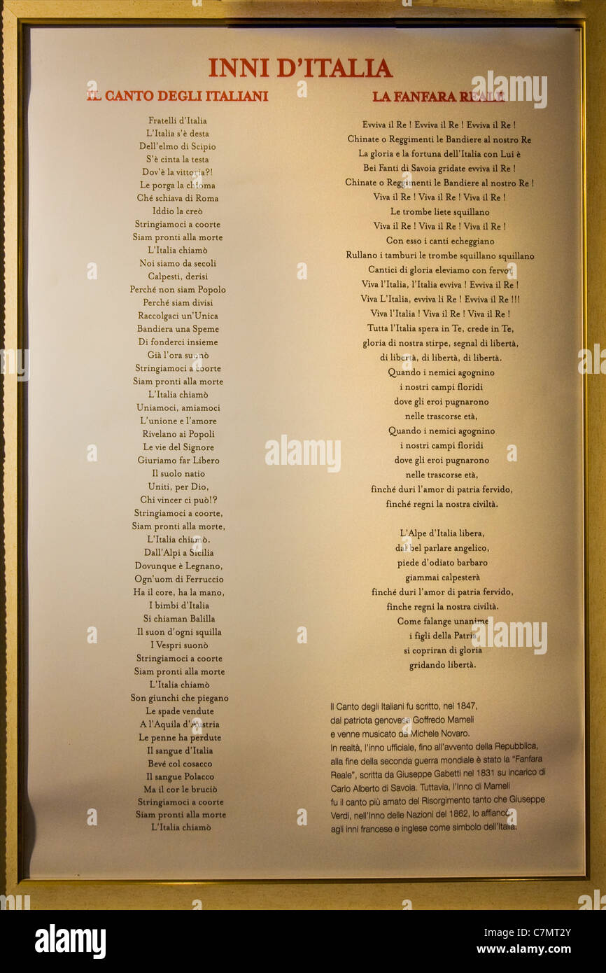 Anthem italy hi-res stock photography and images - Alamy