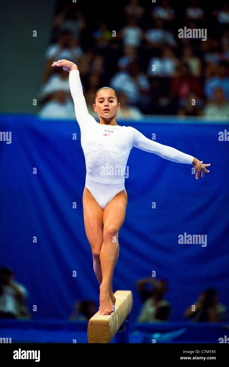 Dominique Moceanu (USA) competing at the 1998 Goodwill Games Stock ...