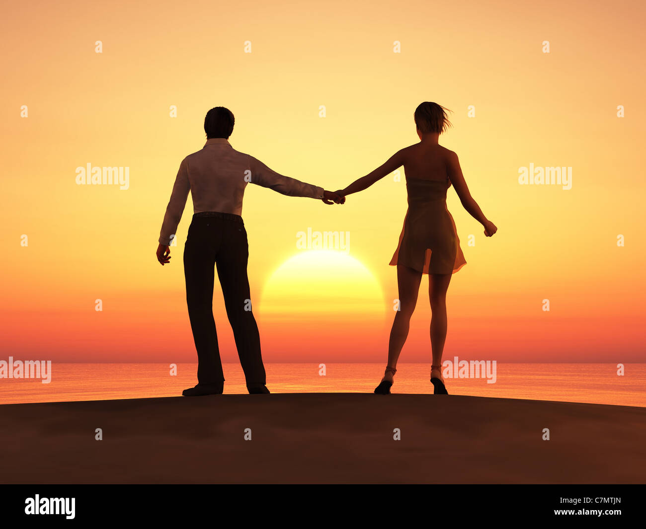 romantic couple at sunset Stock Photo - Alamy