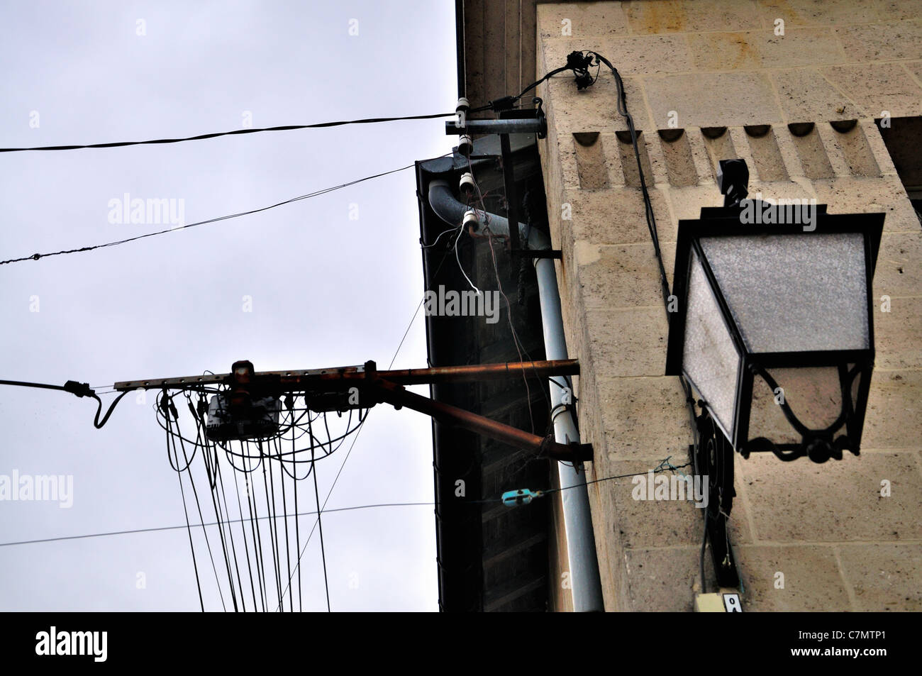 Telephone wires france - exterior off of building at Vic-Sur-Aisne ...