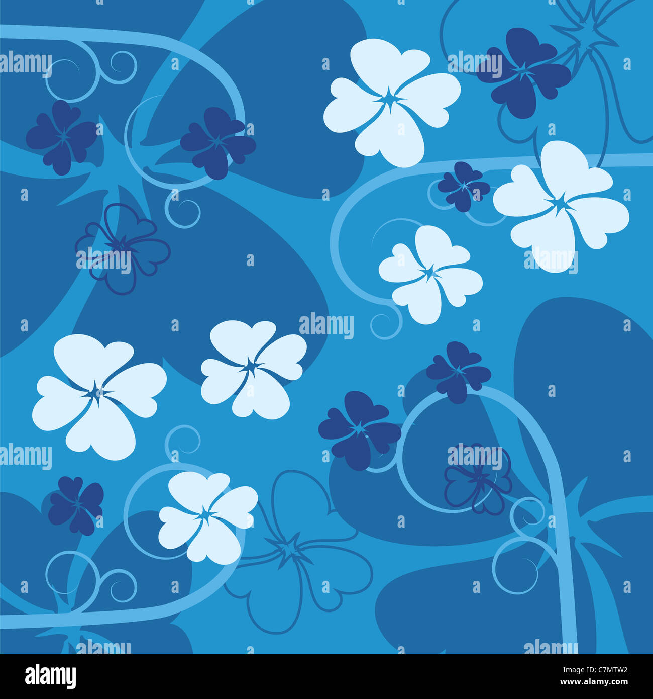 abstract swirly blue flower background Stock Photo - Alamy