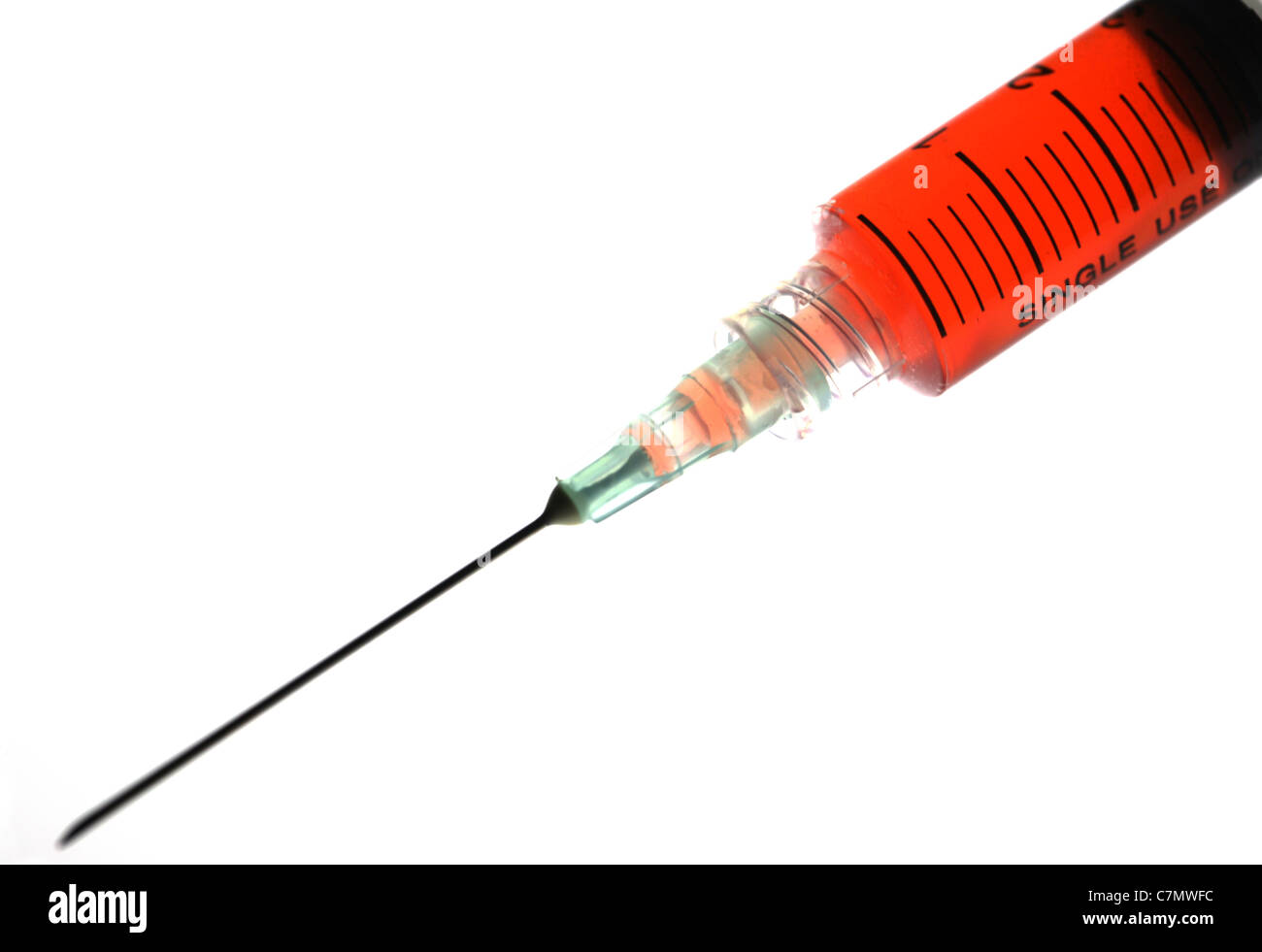 Red infusion syringe Stock Photo - Alamy