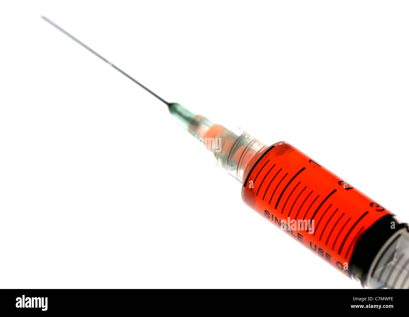 Red infusion syringe Stock Photo - Alamy