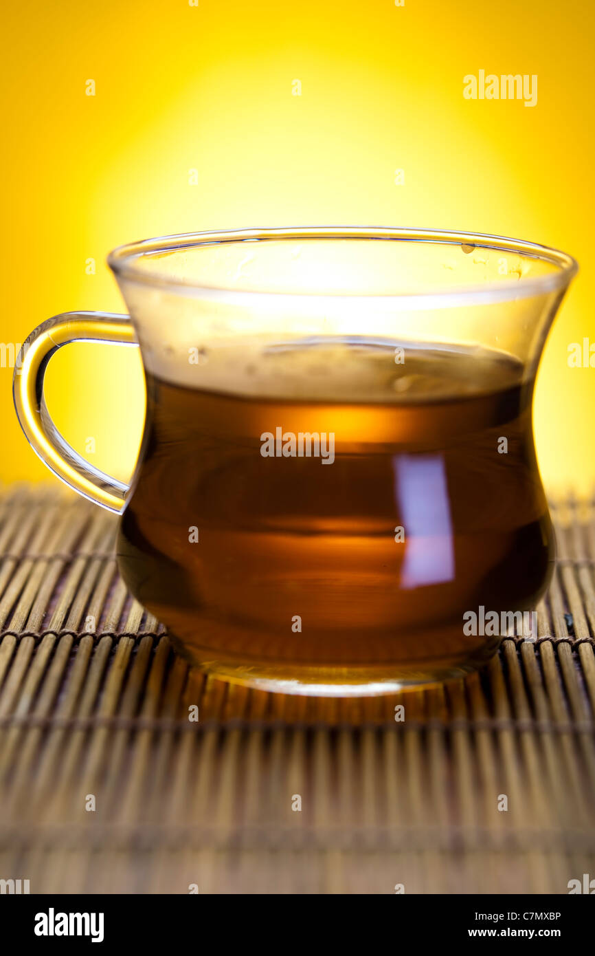 Glass cup of tea Stock Photo - Alamy