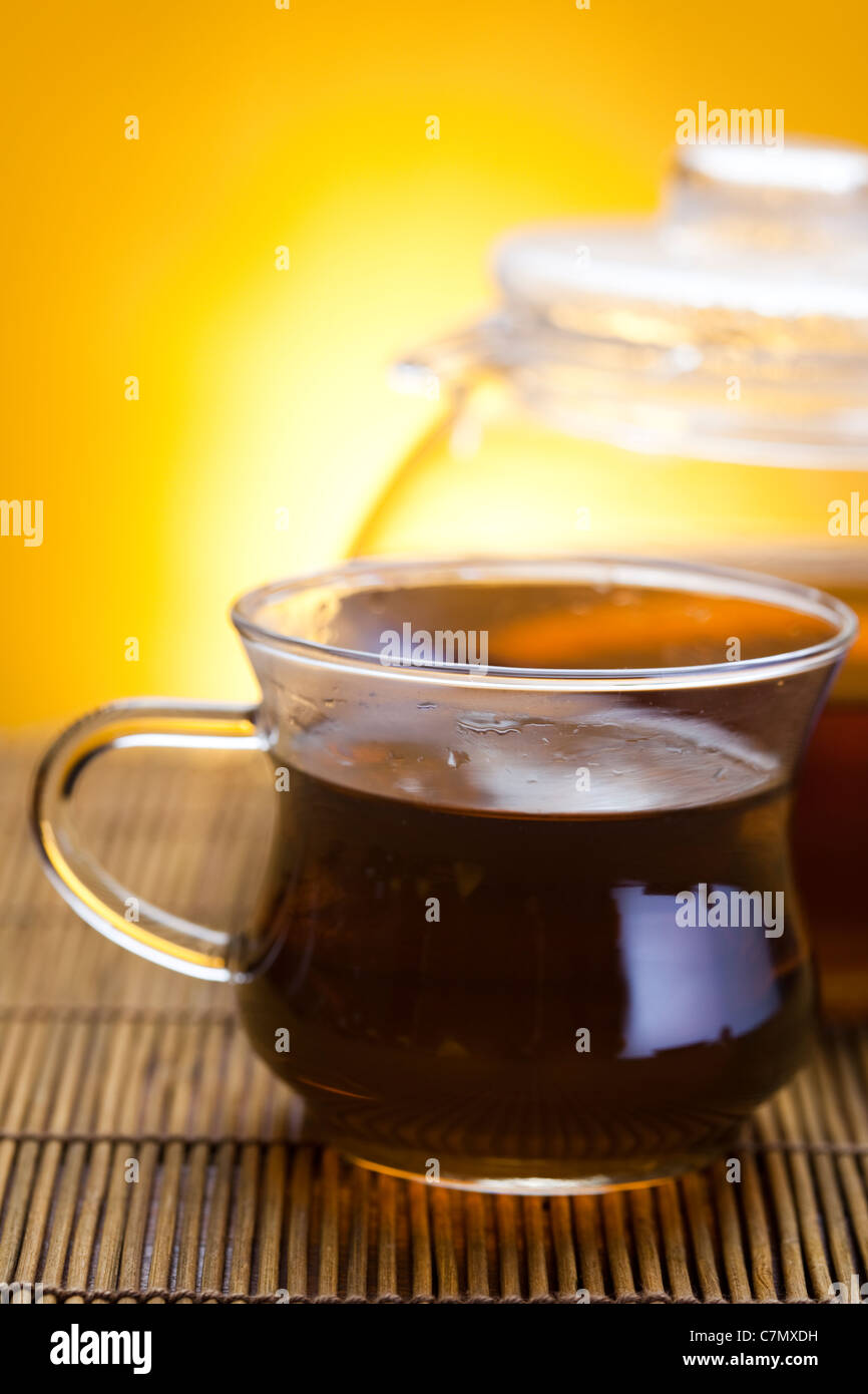 Glass cup of tea Stock Photo - Alamy