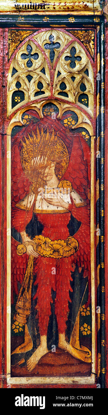 Barton Turf, Norfolk, rood screen, Seraphim, one of the Nine Orders of ...
