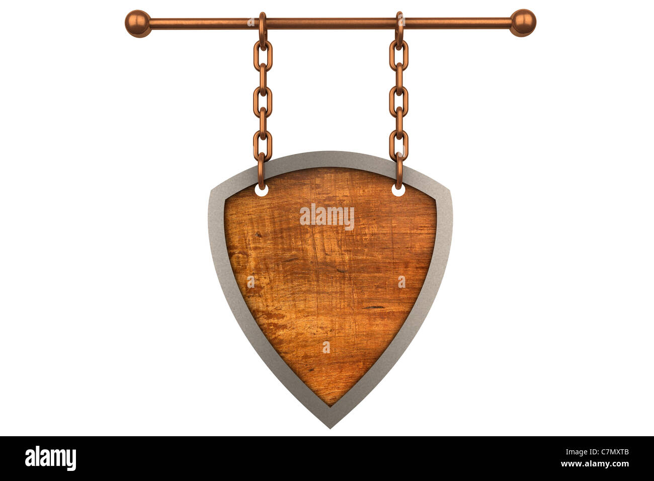 3d render wooden sign on white background Stock Photo - Alamy