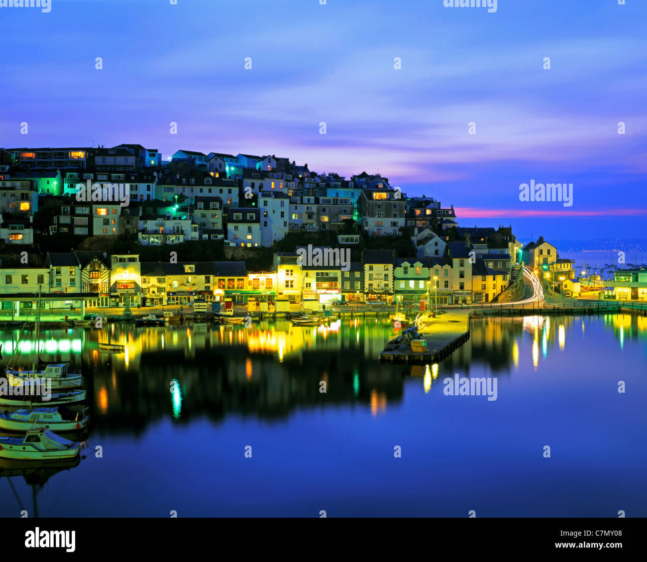 Evening View, Dusk, twilight, Harbor, port Stock Photo - Alamy