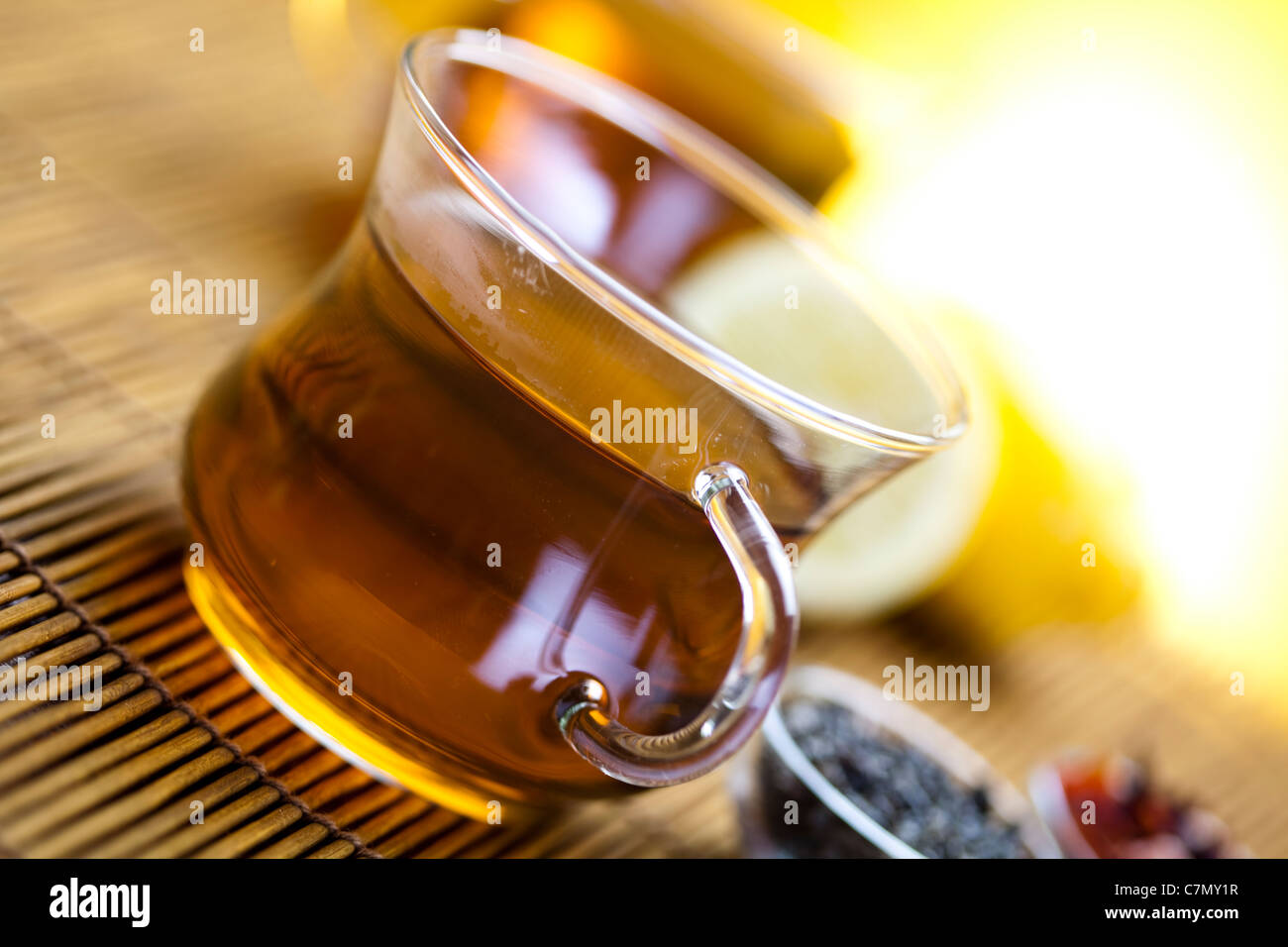 Glass cup of tea Stock Photo - Alamy