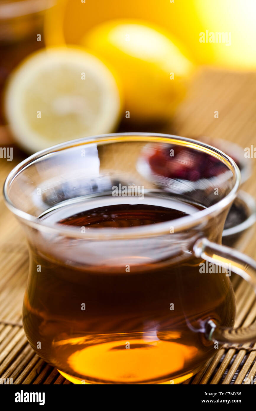 Glass cup of tea Stock Photo - Alamy