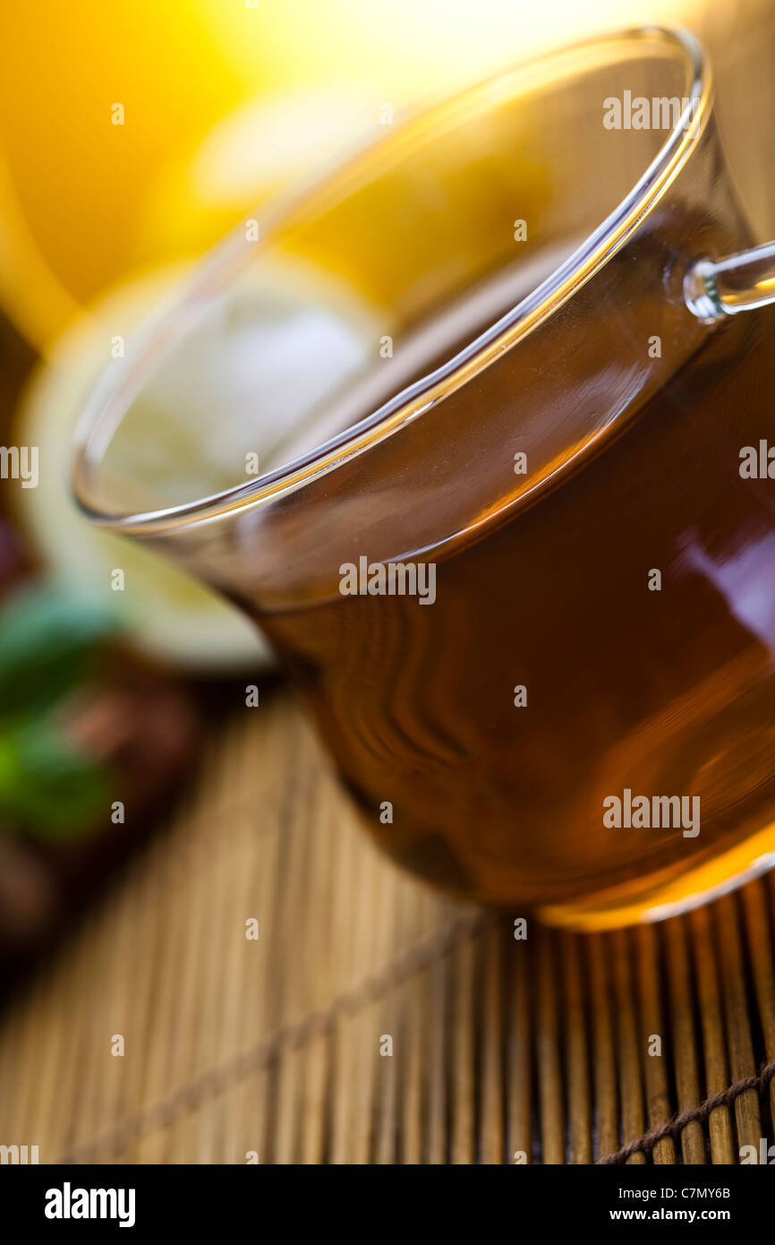 Glass cup of tea Stock Photo - Alamy