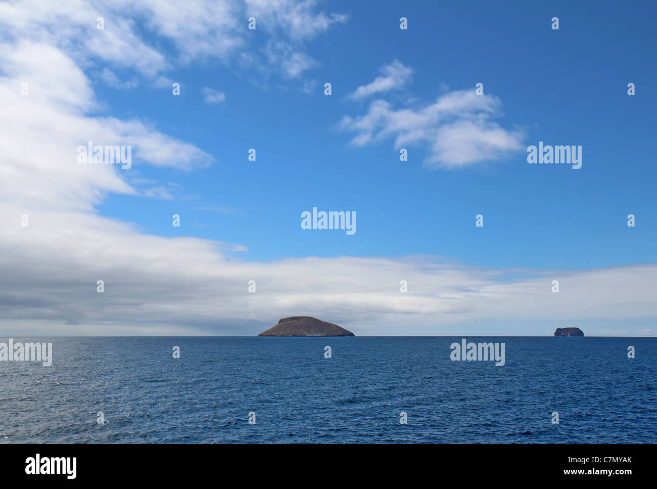 View of the islands Daphne Major and Daphne Minor in the Galapagos ...