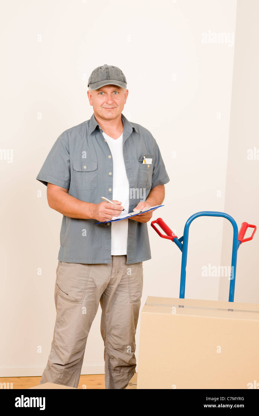 Courier with parcel hi-res stock photography and images - Alamy