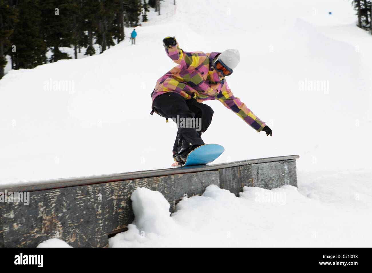 Snowboard rail slide hi-res stock photography and images - Alamy