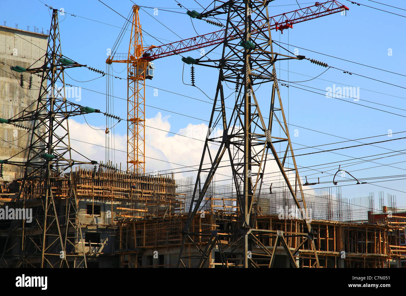 House under construction, day. Side view. Nobody Stock Photo - Alamy