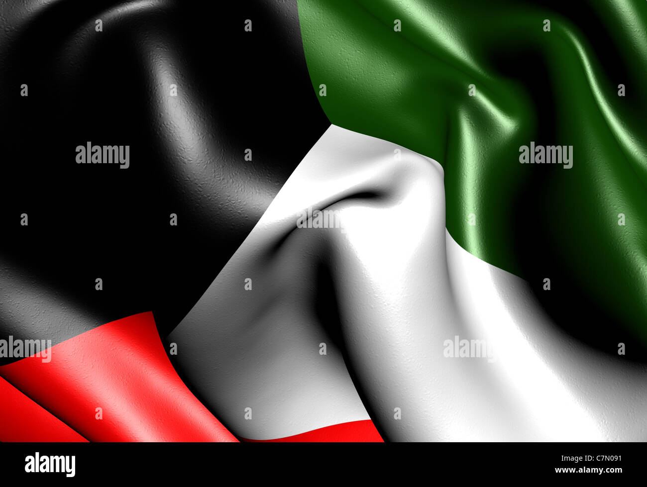 Flag of Kuwait. Close up Stock Photo - Alamy