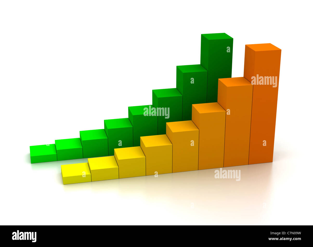3d render of column growth chart Stock Photo - Alamy