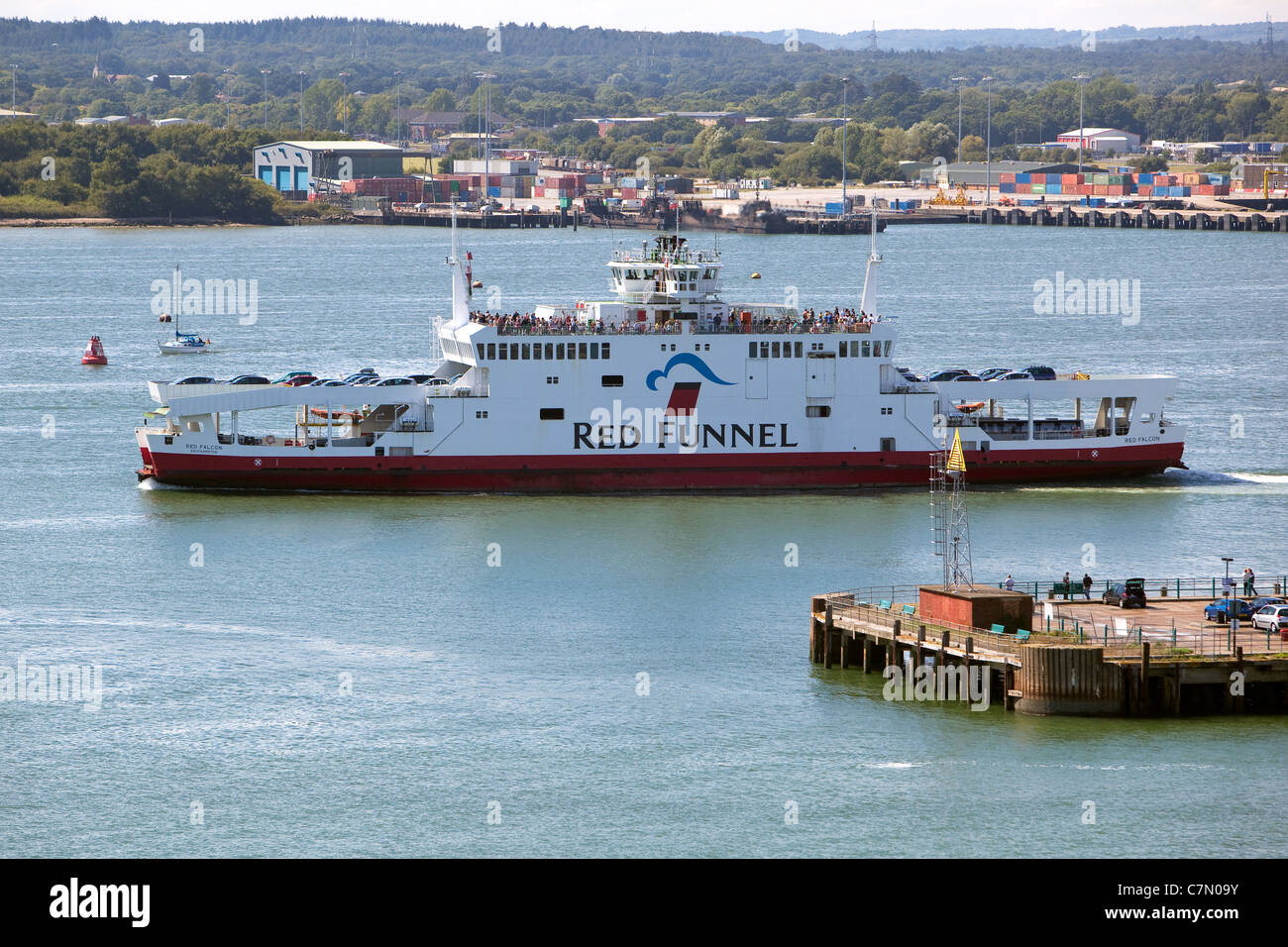 Red Funnel passenger ferry sailing from port of Southampton to Isle of ...