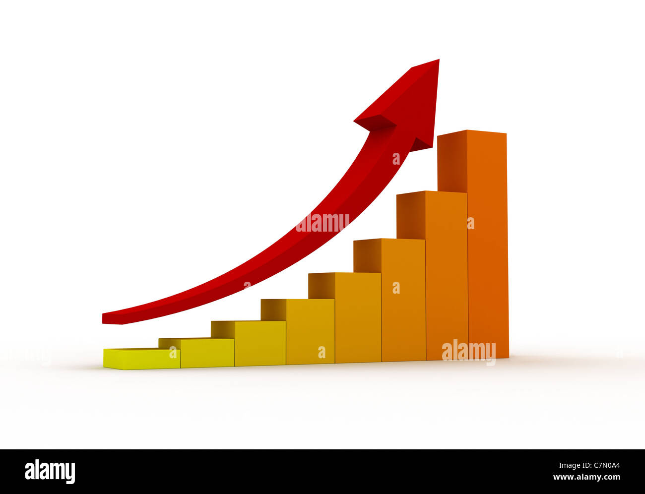 3d render of growth column chart Stock Photo - Alamy