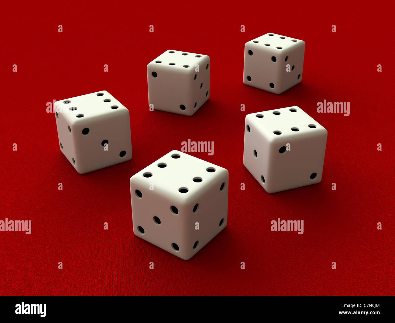 3d render of five dices Stock Photo - Alamy