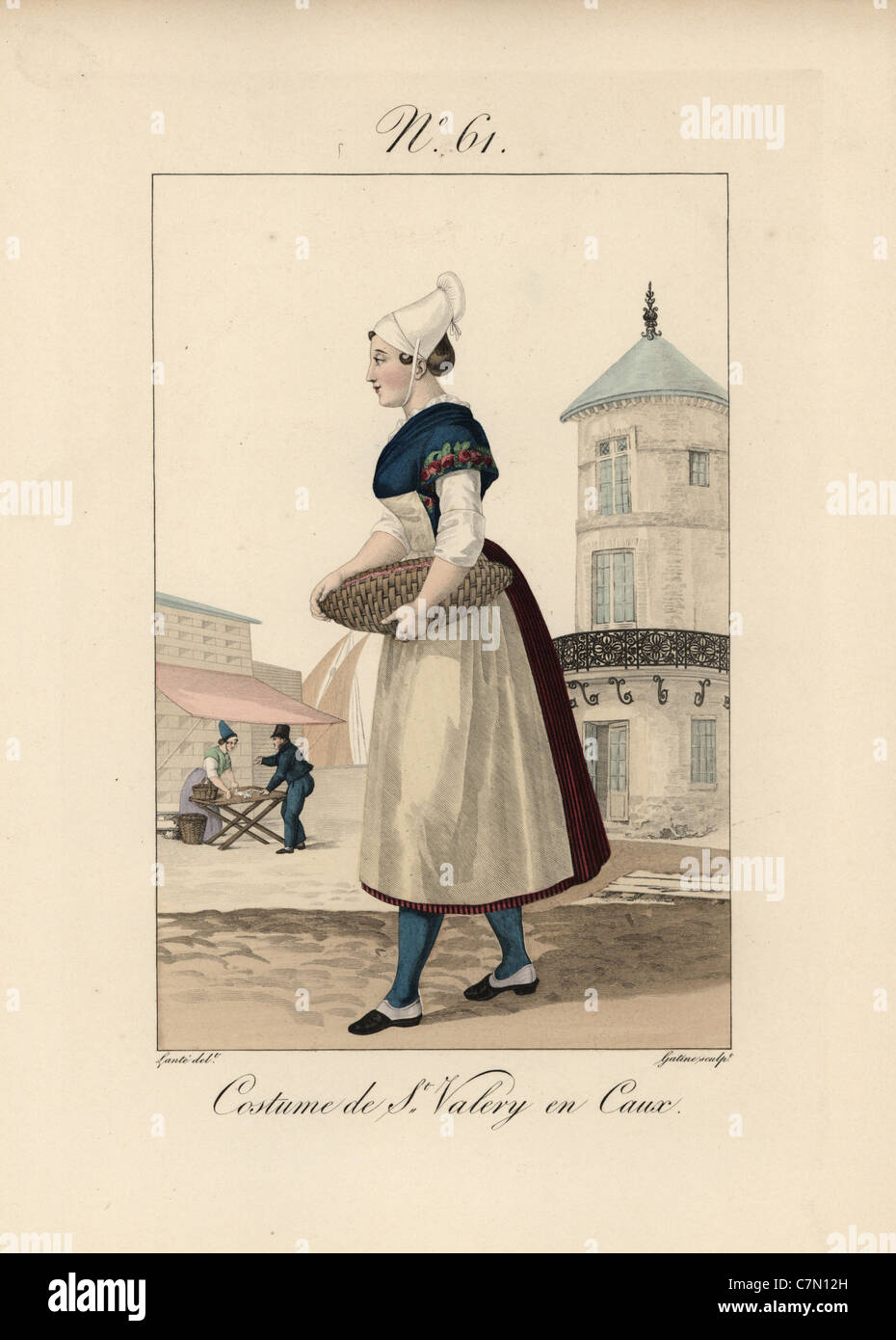 Costume of a shrimp merchant at St. Valery en Caux Stock Photo - Alamy