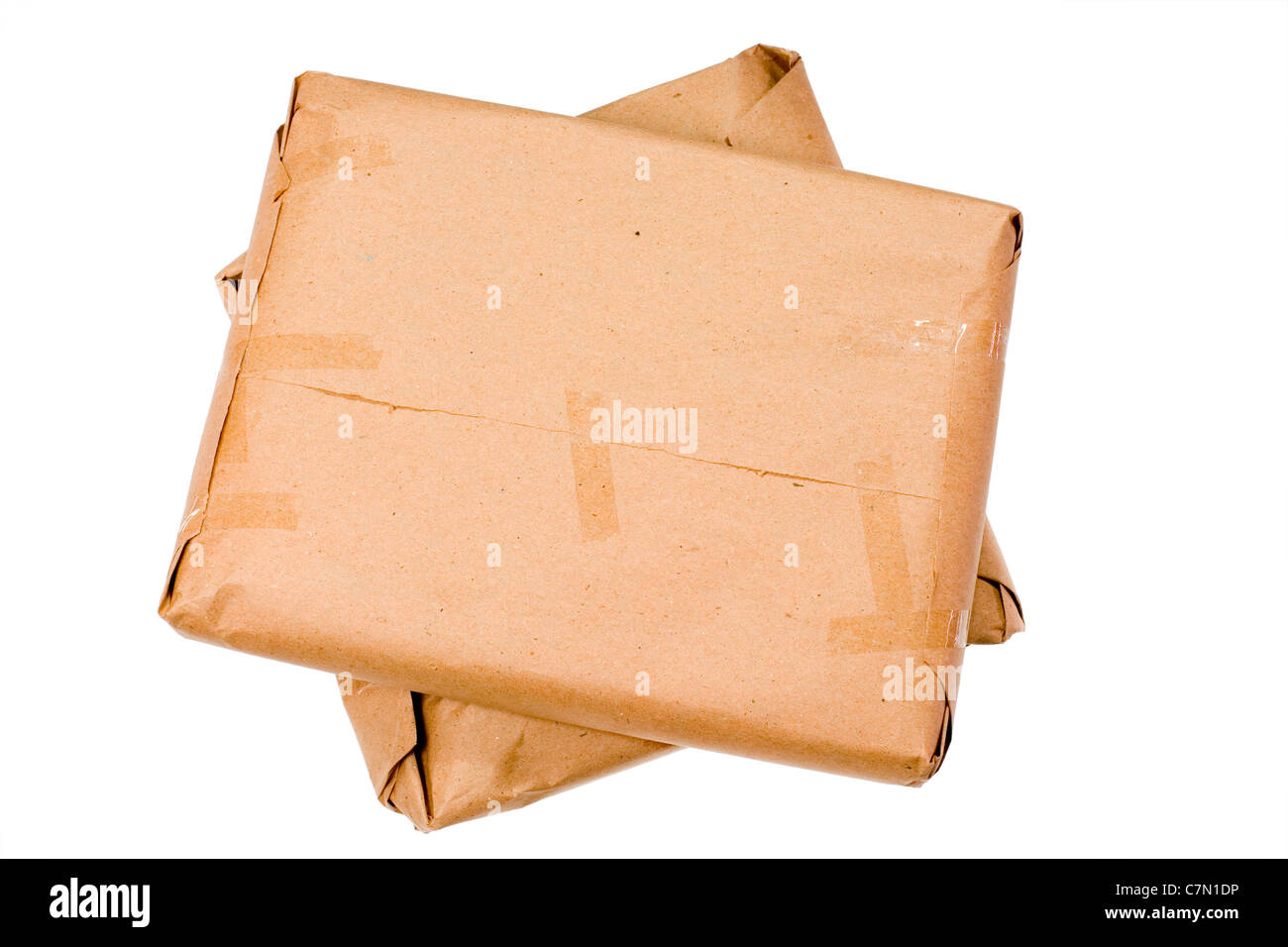 Brown parcels isolated on white background Stock Photo - Alamy