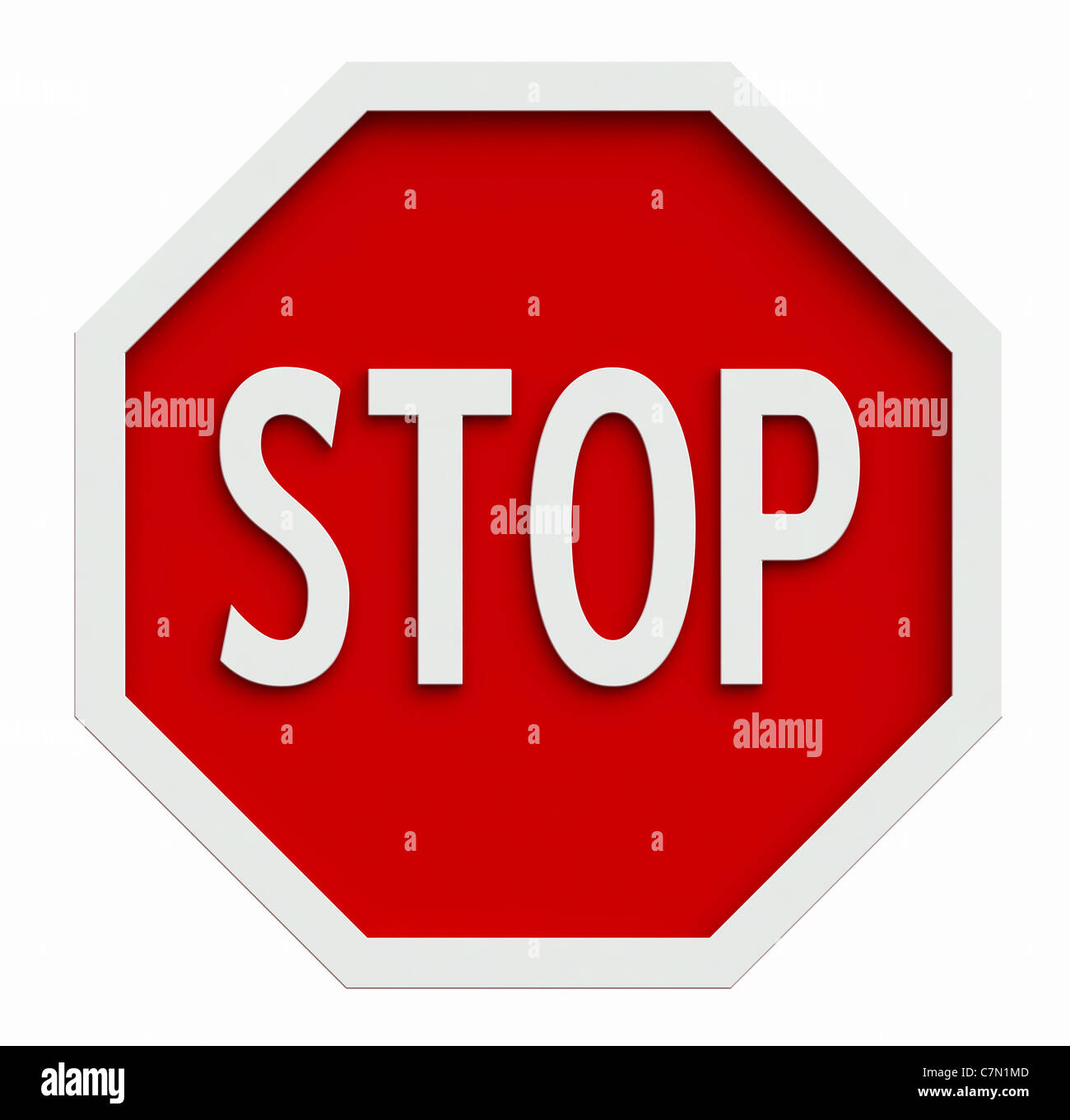 3d render of traffic stop sign isolated on white Stock Photo - Alamy
