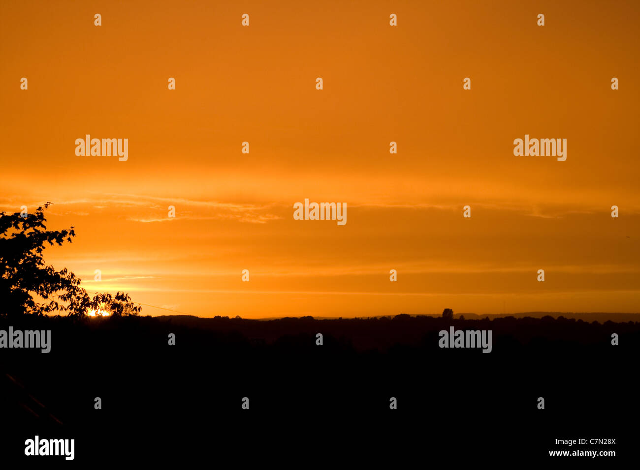 Burnt Orange Sunset Stock Photo - Alamy
