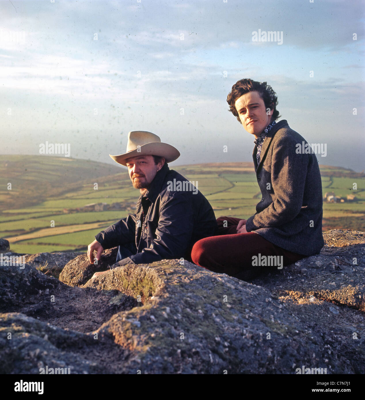 DONOVAN (at right) and friend Gypsy Dave on Dartmoor for a BBC TV ...