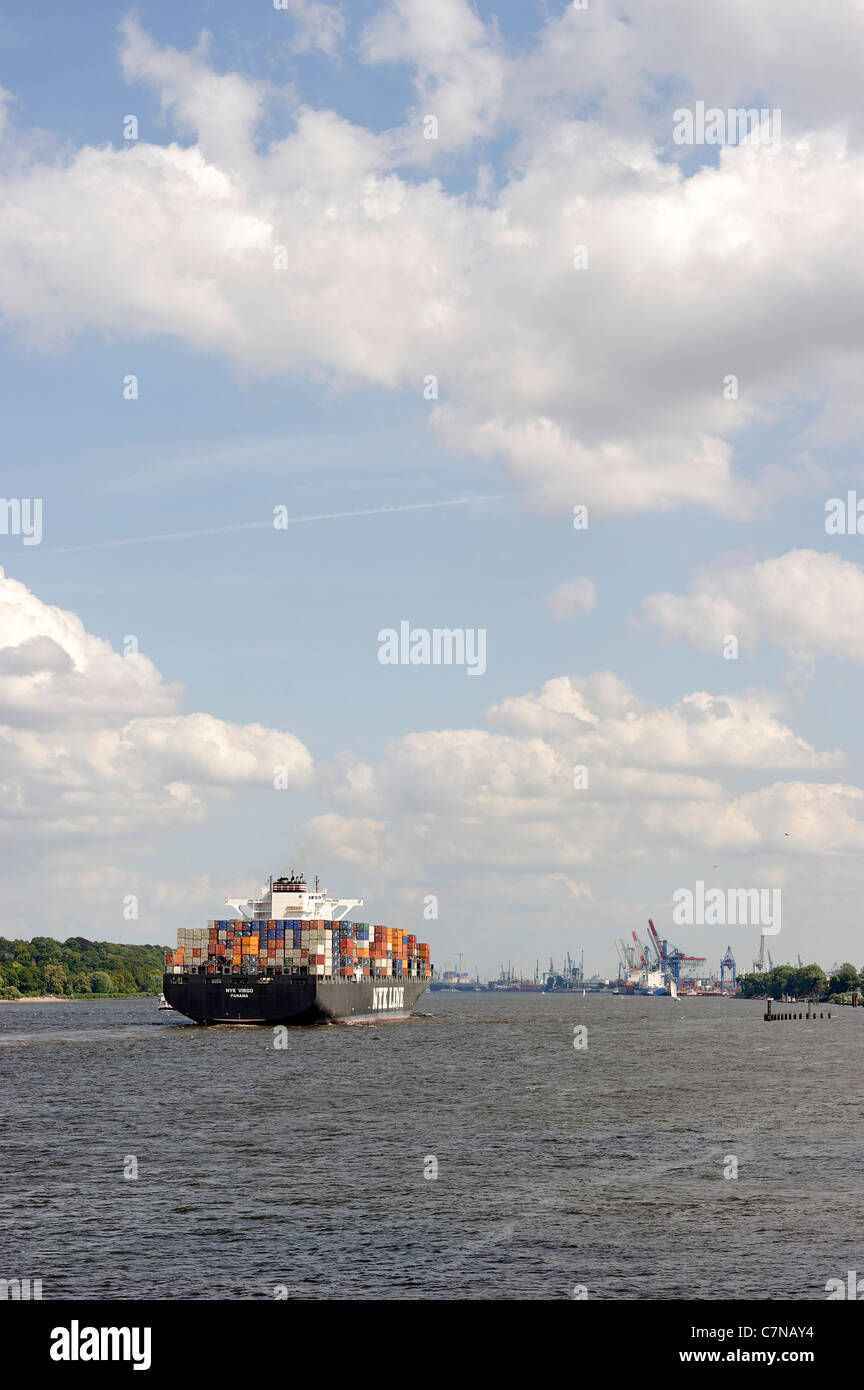 Nyk virgo super freighter entering port hi-res stock photography and ...