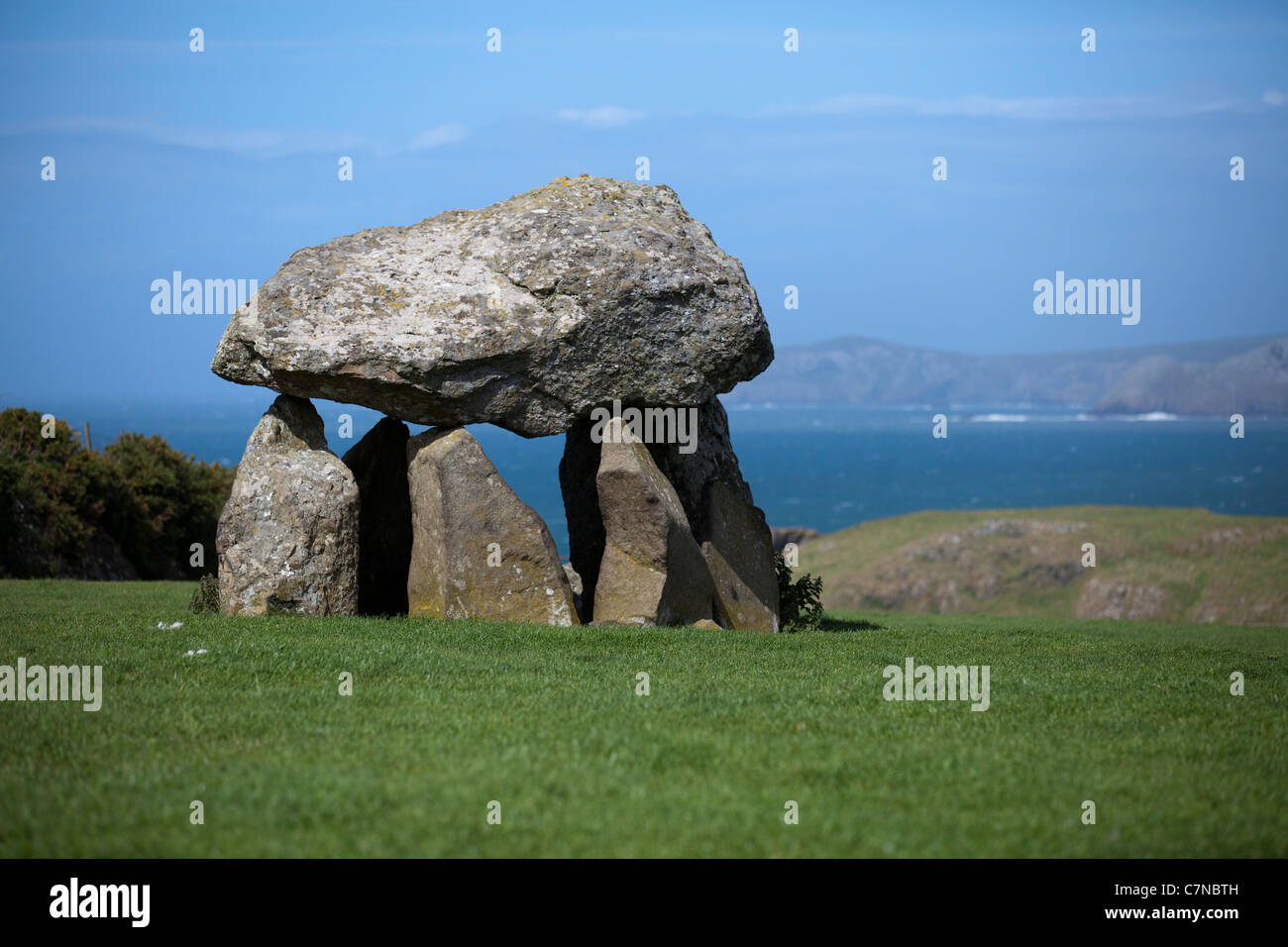 Carreg Samson dolmen near Mathry in Pembrokeshire Wales. Burial chamber ...