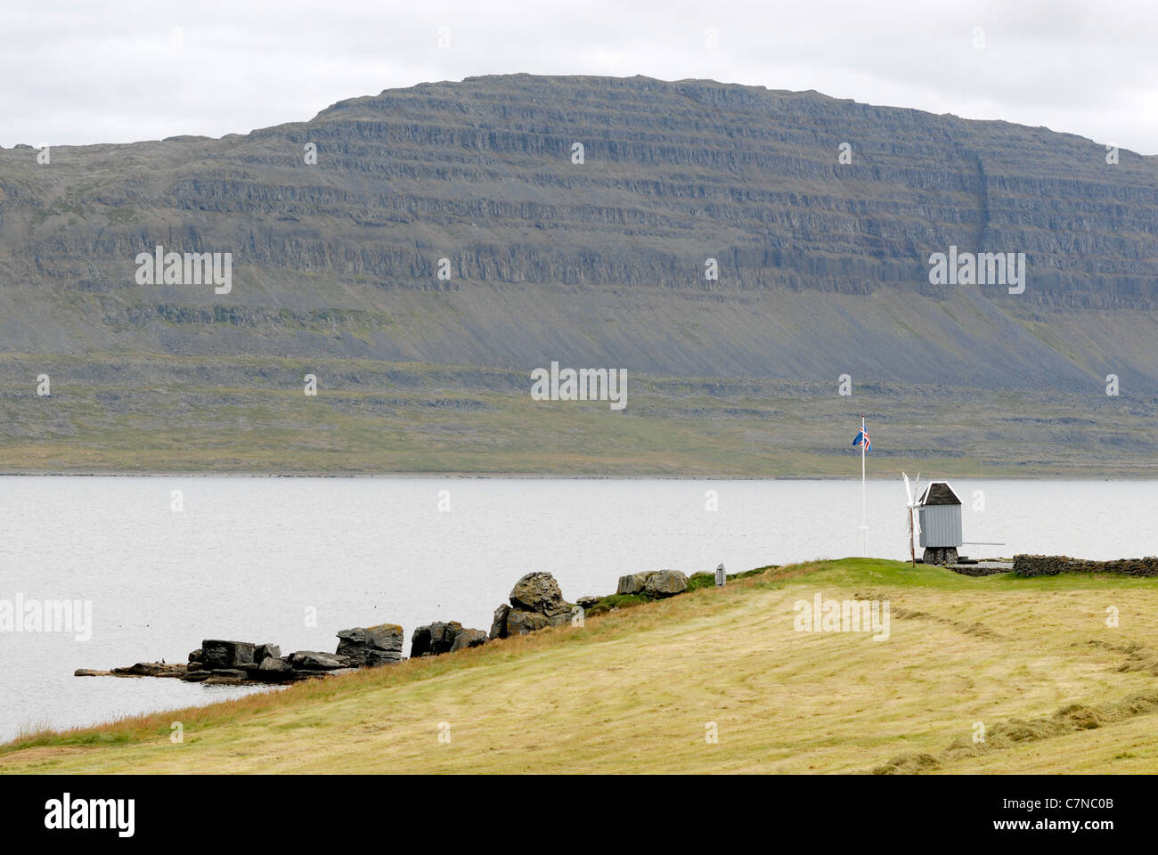 Iceland's only windmill on Vigur Island, Isafjörður, Vestfirðir ...