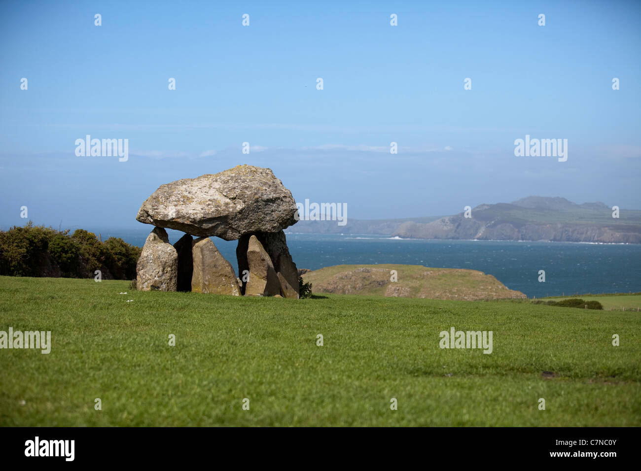 Carreg Samson dolmen near Mathry in Pembrokeshire Wales. Burial chamber ...