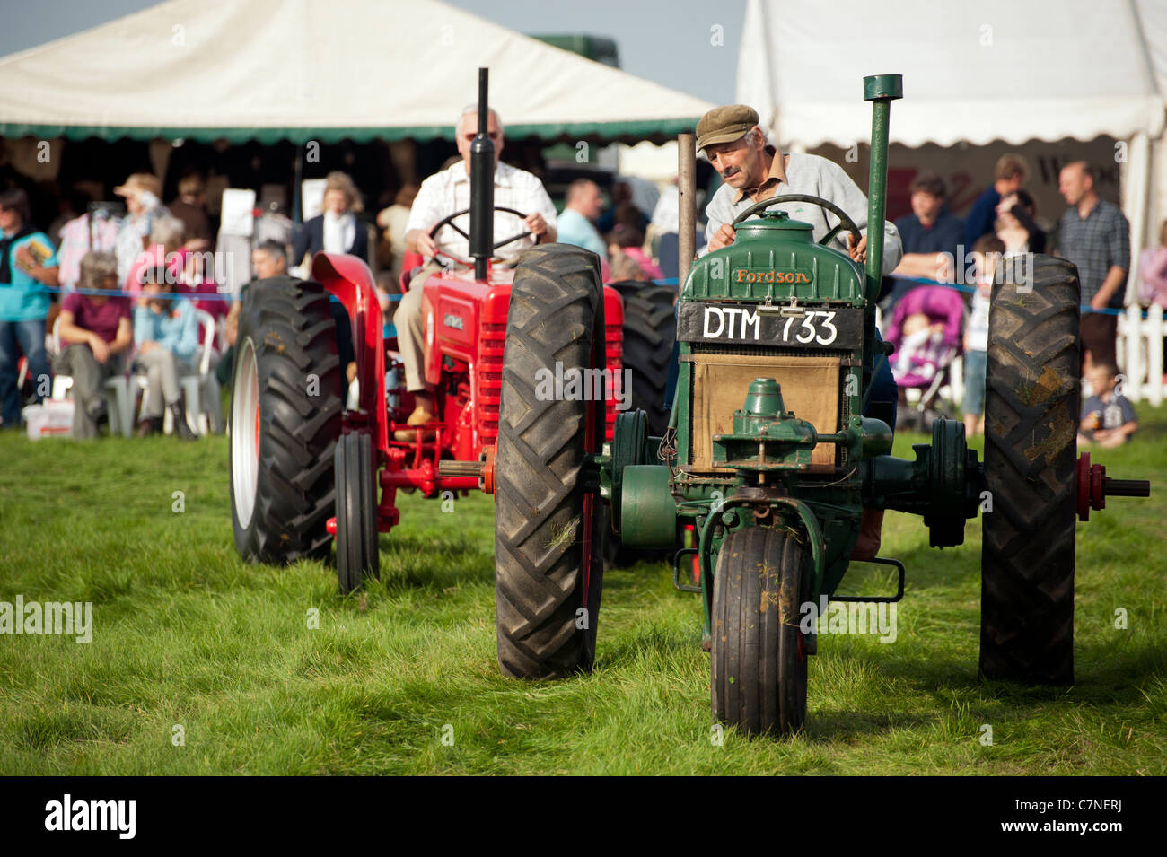 Vintage tractor being driven in Great Gransden agricultural show ...