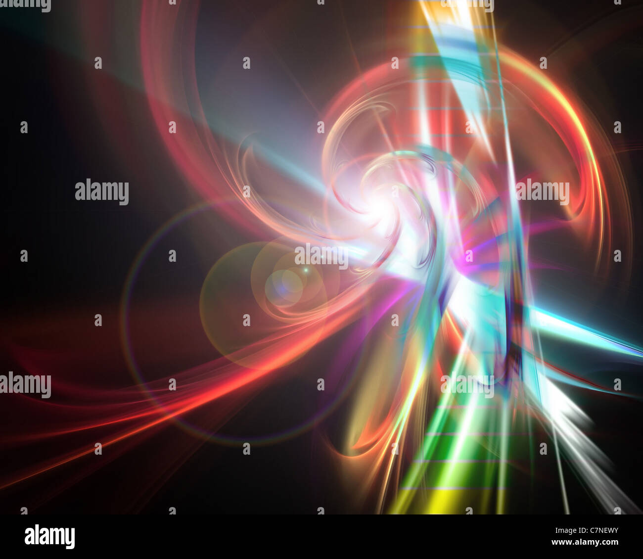 A glowing rainbow fractal art illustration that works great as a ...