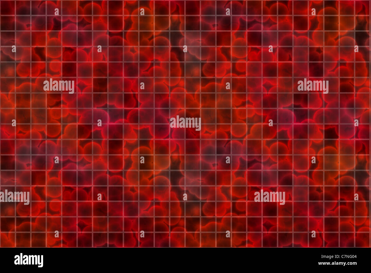 A field of red circular blood cells. This 3d medical illustration works ...
