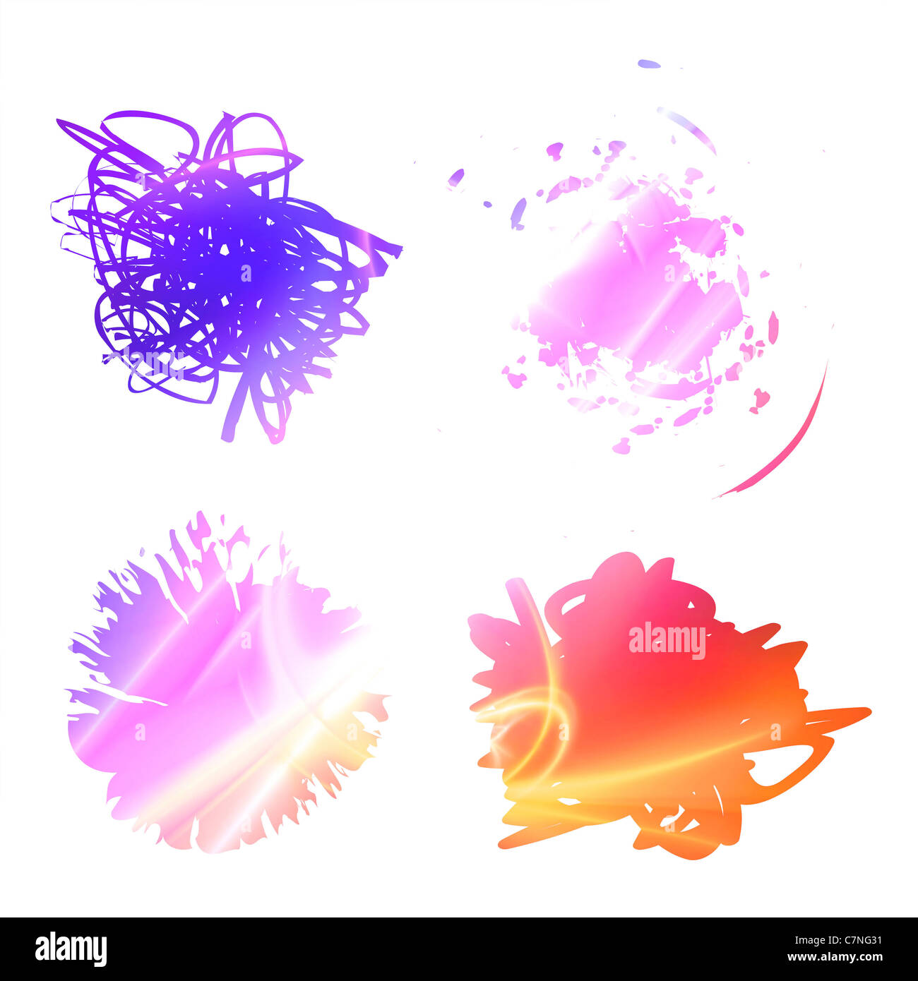 Rainbow colored abstract scribbles isolated over white Stock Photo - Alamy