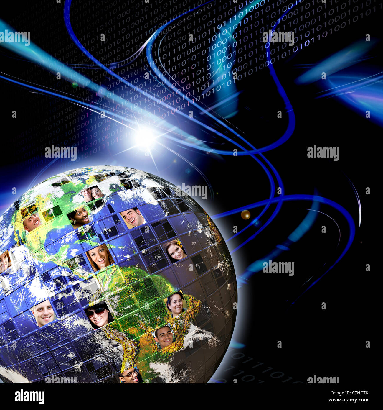 A variety of people of all backgrounds and diversity on the earth - a ...