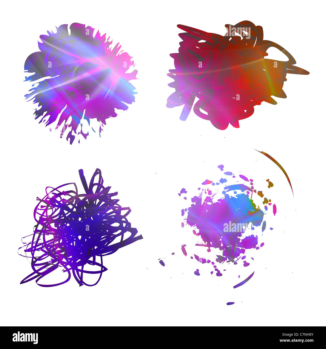 Rainbow colored abstract scribbles isolated over white Stock Photo - Alamy